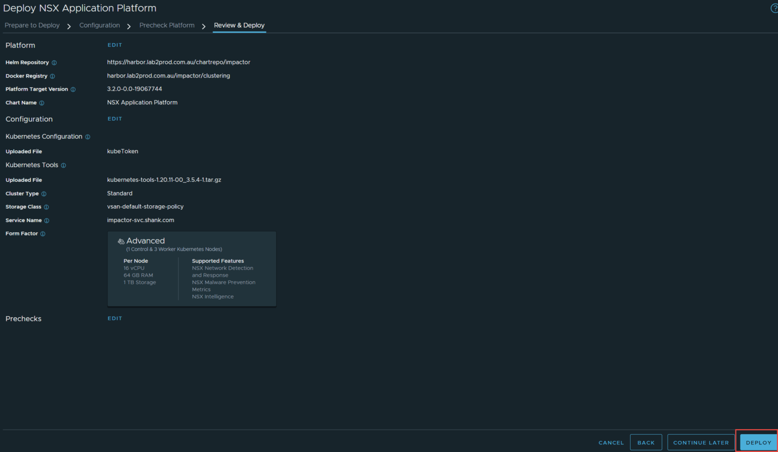 NSX Application Platform Part 4: Deploying the Application Platform